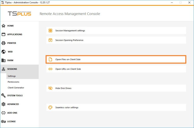 TSplus open files on client side 1 Secure Remote Desktops & Apps
